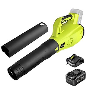 SnapFresh Leaf Blower Cordless - 350 CFM Cordless Leaf Blower with 4.0Ah Battery & Fast Charger, 20V Electric Battery Powered Leaf Blower for Yard Porch Garden