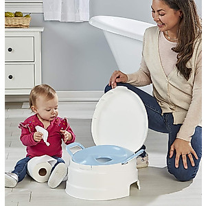 Primo 4-in-1 Complete Toilet Trainer & Step Stool, with Blue Seat, White