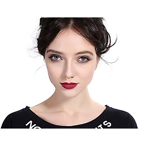 ORAZIO 6PCS 16G 316L Stainless Steel Septum Hoop Nose Ring Horseshoe Rings Cartilage Clicker Piercing Jewelry Gold-Tone