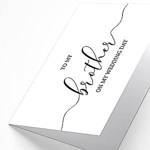to My Brother on My Wedding Day Card, Thank You Card to My Brother On My Wedding Day, Sibling Wedding Day Card