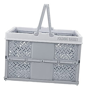Yardwe 4pcs Picnic Basket Stacking Basket Collapsible Crates for Storage Space Saving Hamper Folding Storage Crate Grocery Crate Fruit Container Camping Bin Pp Small Item Foldable