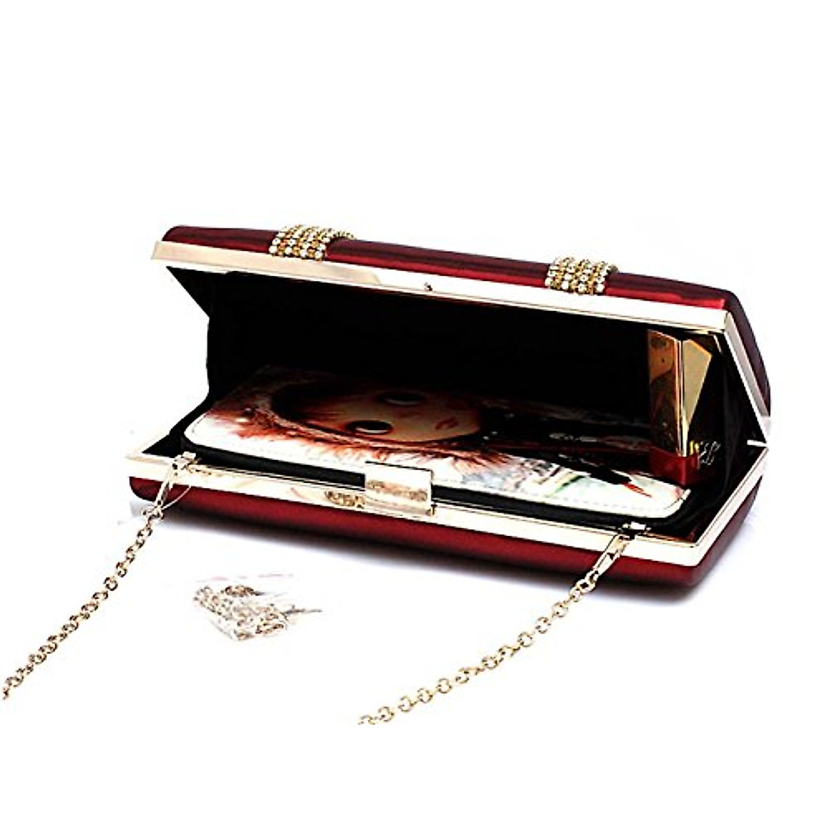 Ankoee Ladies Envelope Clutch Bag Evening Bag Bridal Wedding Bag Handbag Prom Clutches Handbag(Wine-red)