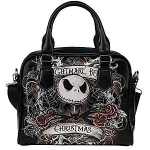 Women Shoulder Handbag Crossbody Bags with The Nigntmare Before Christamas Jack Pattern