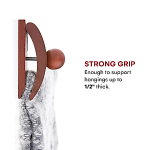 Precision Quilting Tools Quilting Supplies - Premium Wall Tapestry Hanger, Durable Large Tapestry Wall Hanging Clips with 2 Screws for Easy Display - Wood, 3.25 x 2 Inches - Dark Stain Finish