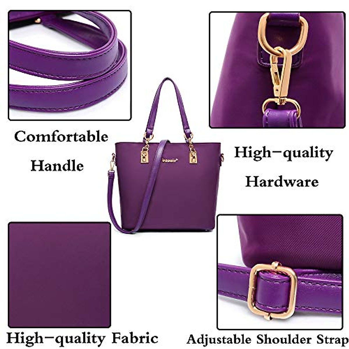 FiveloveTwo Womens Ladies 6 Pcs Handbag Set Hobo Top Handle Bag Totes Satchels Crossbody Shoulder Bags and Purse Clutch