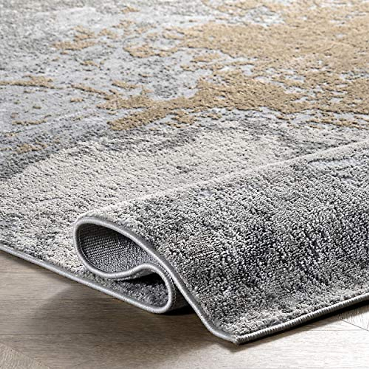 nuLOOM Cyn Abstract Area Rug, 6' 7" x 9' Oval, Silver