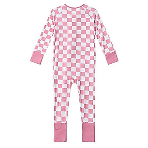 SUZEL Baby Viscose from Bamboo Pajamas - Infant Boys Girls Footless Zippy Pjs Sleep 'N Play Clothes - One Piece Romper (Pink, 3-6M)