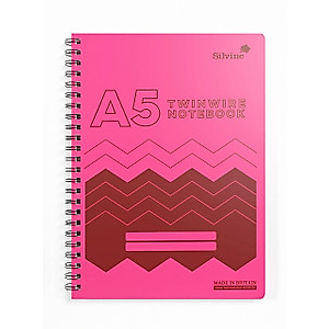 Silvine A5 Wirebound Notebook with 160 Lined Pages and Durable polyprop Covers. [Assorted Pack of 10],POLYA5AC