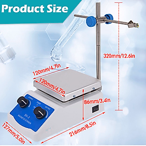 Magnetic Stirrer Hot Plate Mixer 1000ml Stirring Capacity Magnetic Hotplate Stirrer SH-2 Magnetic Stirrer Lab Hotplate Magnetic Stirrer Heater Max 520°F 100-2000 RPM
