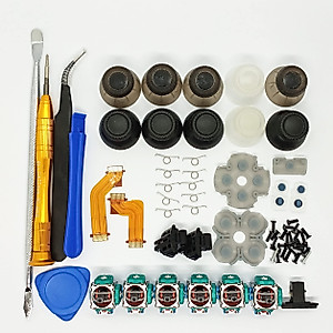 ZHAWULEEFB New Compatible 3D Analog Sensor Wheel Thumb Sticks Joystick Rocker Module Replacement for Sony PS5 Game Controller 6pcs 1 Set of Tools, 1charging Port,(Plus Other Products as Pictured