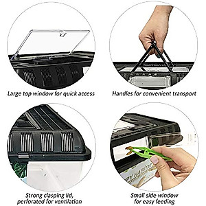 Exotic Nutrition Happy Habitat (Large) - Ventilated Enclosure & Breeder Box - for Live Feeder Insects, Reptiles, Amphibians & Other Small Pets - Durable Plastic Portable Terrarium