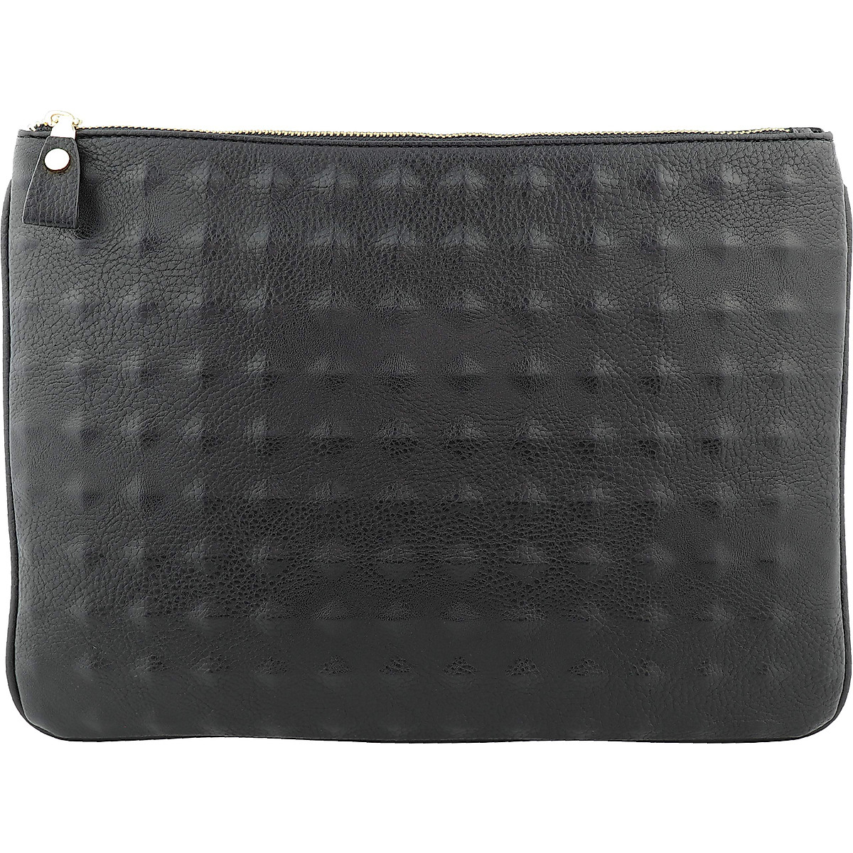 B BRENTANO Vegan Oversized Embossed Clutch Pouch (Black)