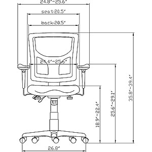 Lorell Conjure Executive Mid-Back Mesh Back Chair