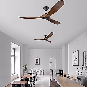 XCWIIE 60 Inch Ceiling Fan Without Lights, Outdoor Ceiling Fan For Patios Waterproof, 3 Blade Ceiling Fan With Remote Control, Indoor Outdoor Ceiling Fan With Reversible Dc Quiet Energy Saving Motor