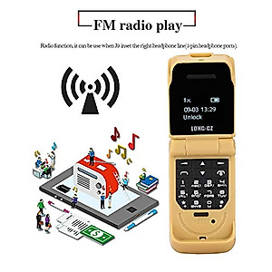 Flip Phone Unlocked, Mini Flip Cell Phone with Charging Cable Multifunctional Keypad Flip Smartphone, Backup Phone Best for Kids