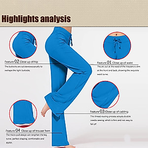 MINzYI Cargo Pants Women High Waist Stretch Flare Leggings Casual Workout Bootcut Yoga Pants Wide Leg Sweatpants with Pockets