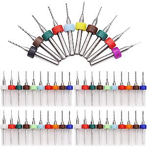 Sunxeke 50pcs PCB Drill Bits Set Dremel Drill Bits Spiral Flute Carbide 0.3mm-1.2mm for PCB Circuit Board Stone Dremel Jewelry Making etc.