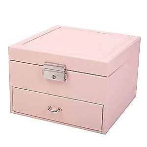 Yalych Box 2-Layer with Mirror Movable and Adjustable Travel Jewelry Tray Case. Jewelry Boxes Gift (Color : C, Size : 16x16x11.2cm) Jewelry Organizer ( Color : Khaki , Size : 16x16x11.2cm )