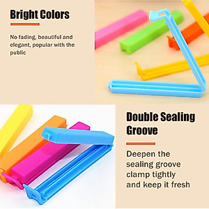 FUPUAII 32 Pcs Bag Closers for Chips, Bag Clips for Food, Moisture-Proof Seal, Food and Snack Storage Clips, 2 Sizes (4.5in and 2.7in)