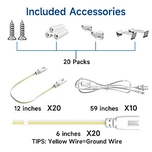SHINESTAR 32-Pack Linkable T5 LED Shop Light 4FT, 6500K Super Bright, Shop Lights for Garage, Corded Electric with ON/Off Switch, Plug and Play
