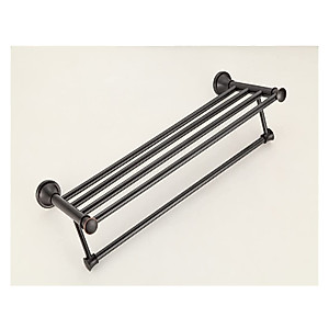 Towel Rails Solid Brass Towel Rack with Bar for Bathroom Shelf Wall Mounted, Oil Rubbed Bronze, 61.5 cm/Toilet Brush Set (Color : Toilet Brush Set) (Towel Shelf b)