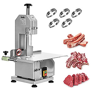 Electric Bone Saw Machine 750W 1.2HP Commercial Frozen Meat Cutting Machine Stainless Steel Countertop Bone Cutter Machine for Rib Fish Pork Steak Beef