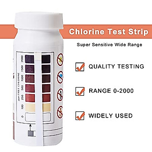 SuperCheck High Range Chlorine Test Strips, 0-2000 ppm, 50 Count, Chlorine Sanitizer Test Strips, Designed for Daycares and Senior Homes for Sanitizing and Disinfecting, Chlorine Dioxide Test Strips