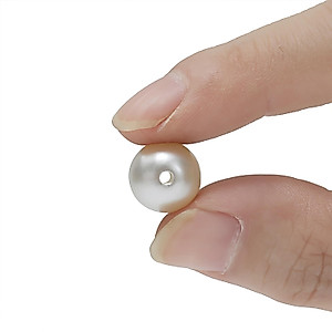 Hudinsun 1200 Pcs Pearl Beads for Jewelry Making, 5 Size Round Pearls for Bracelets Making Kit Small Pearl Filler Beads with Hole for DIY Craft Necklace Earrings