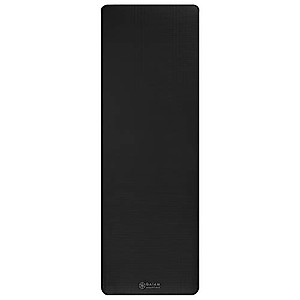 Gaiam Essentials Thick Yoga Mat Fitness & Exercise Mat with Easy-Cinch Carrier Strap, Black, 72"L X 24"W X 2/5 Inch Thick