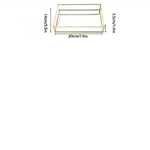 GEEKLLS Breakfast Tray Storage Tray Gold Rectangle Glass Makeup Organizer Tray Dessert Plate Jewelry Display Home Kitchen Decor
