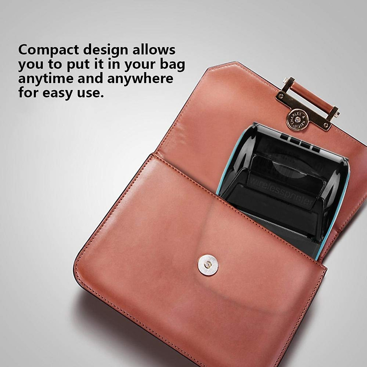 Mini Printer, Portable Receipt Printer Bluetooth Thermal Bill Printer 58 mm Directly-Heated Thermal Printer Support The Smartphone Control(Blue US), Comes with English Manual