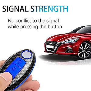 WORCAS Silicone 3 buttons Smart Key Fob Remote Skin Cover Case Protector Keyless Entry Jacket for Nissan Armada Murano Rogue Maxima Altima Sedan Pathfinder KR5S (Blue)