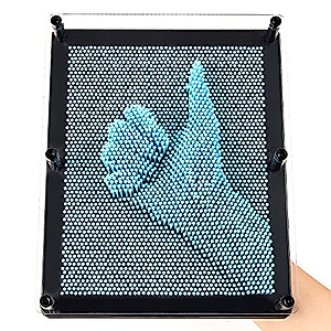E-FirstFeeling 3D Pin Art Toy Extra Large 10" X 8" Pin Art Board Pin Impression Sculpture Toy for Kids Adults Hand Mold Board Toy - Light Blue