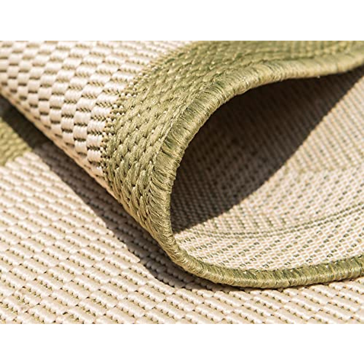 Unique Loom Outdoor Trellis Collection Area Rug - Moroccan (7' 1" x 10' Rectangle, Beige and Olive/ Beige)