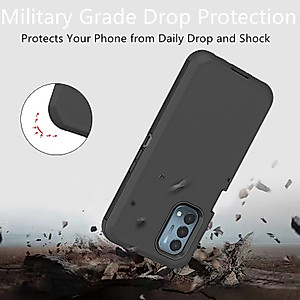 TIOZOLY for Oneplus Nord N200 5G Case, Heavy Duty Protective Case Dustproof Shockproof Protection 3 in 1 Rugged Phone Cover for Oneplus Nord N200 5G (Black)