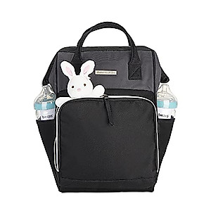 Bananafish Diaper Bag - Multi-Function Design Nappy Bag for Baby Care or Travel - Carry or Wear as Backpack - Large Capacity in Trendy, Stylish Design, Black/Grey, one Size