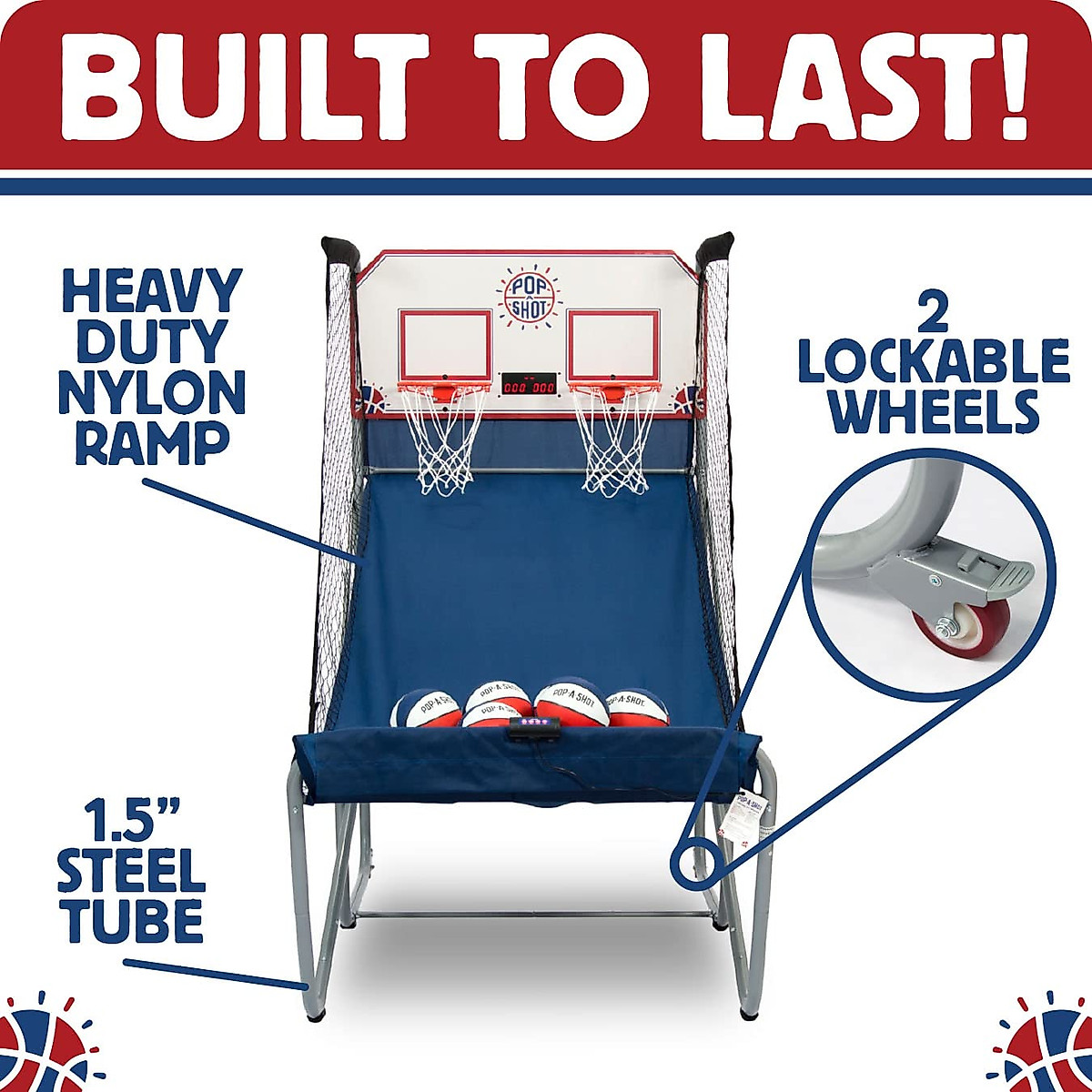 Pop-A-Shot Official Home Dual Shot Basketball Arcade Game - Blue (Blue)