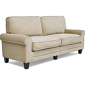 Serta Copenhagen 78" Sofa - Pillowed Back Cushions and Rounded Arms, Durable Modern Upholstered Fabric - Marzipan