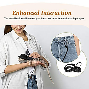 VavoPaw Bearded Dragon Lizard Leash Harness (S/M/L 3 Pack), Adjustable Leash Bat Wings Costume Accessories with Hat & Bow Tie Collar for Lizard Reptile, Gecko, Iguanas, Amphibians & Small Animals