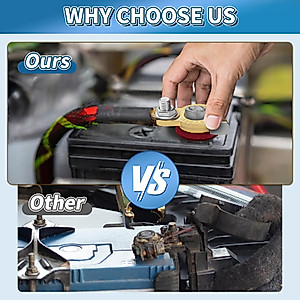 Battery Terminal Connectors 2 Pair, Battery Terminals M8 x 21mm Bolt, Battery Cable Ends Pure Copper with Anti-Corrosion Pad for Car RV Accessories Automotive Car Marine Battery by XIOGZAXI