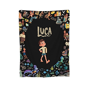 BNALAO Luca Movie Blanket Cartoon Throw Flannel Blankets Lightweight Comfortable Bedding Gifts for Kids Adult 60"X50"