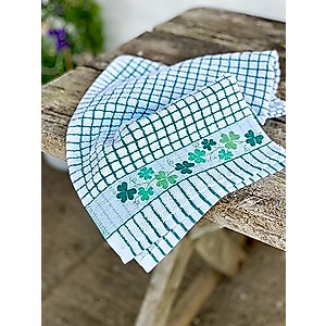 Samuel Lamont Poli-dri Jacquard Towel White with Green and SHAMROCK trim