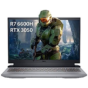 DELL G15 15.6‘’ FHD 120Hz Gaming Laptop, AMD Ryzen 5 6600H, 16GB DDR5 RAM, 512GB PCIe SSD, NVIDIA GeForce RTX 3050, Backlit Keyboard, HD Camera, Win 11 Pro, Gray