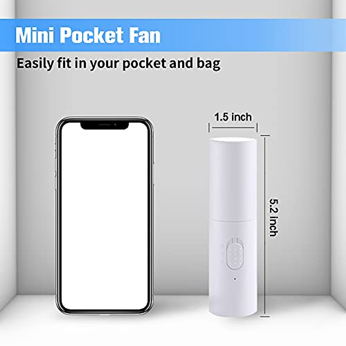 shinic Usb Mini Fan, Portable table Fan, 3 Blades, Rechargeable Mini Fan, with Strong Wind, Pocket Fan Long Lasting, 7-13 Working Hours Mini Handheld Fan Battery Operated for Outdoor with Power Bank