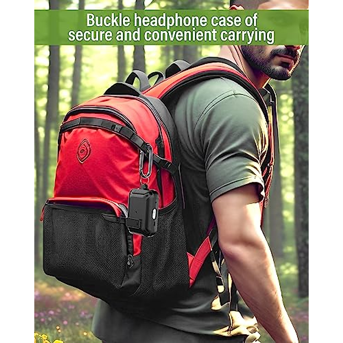 Airpod Pro 2nd Generation Case, Airpods Pro Gen 2 Cover, Air pod Pro 2 Hard Case Cover Armor Lock Design for Men Women with Keychain, Cool Full-Body Shockproof Case for Apple Airpods Pro 2022（Black）