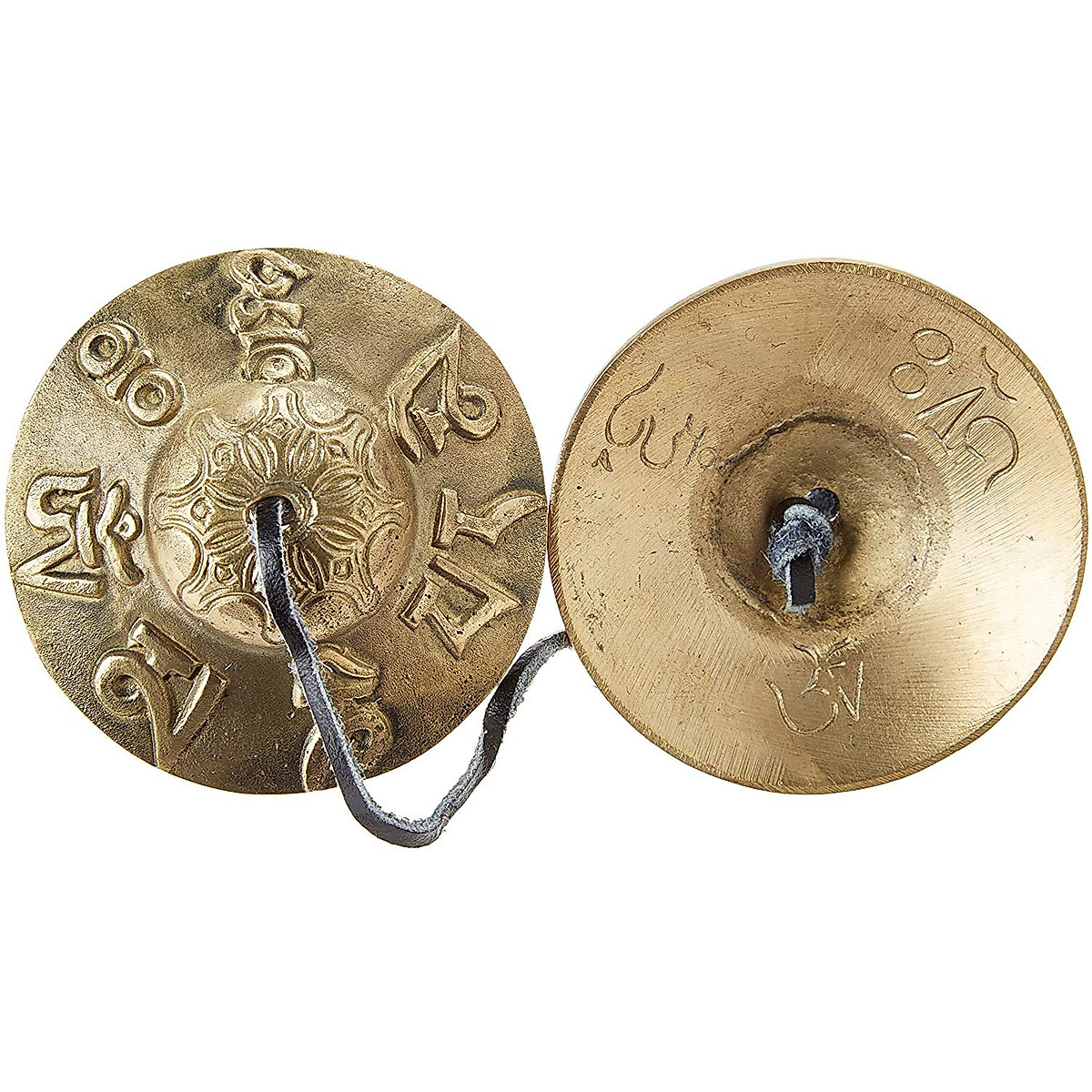 Tibetan Tingsha Meditation Bell - Om Mani Padme Hum Beautifully Embossed on the Surfaces - Hand Tuned & Crafted in Nepal