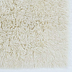 Linon 1400gram Natural Off White Wool Shag 2'4" X 4'3" Accent New Flokati Rug, 2' x 5'