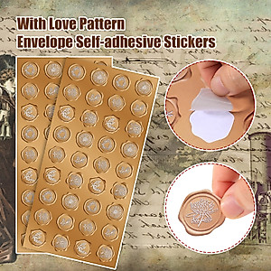 540 Pieces Gold Embossed Wax Seal Stickers Vintage Embossed Envelope Seal Sticker Adhesive DIY Embossed Wax Seal for Party Favors Invitations Greeting Cards (Botany Pattern)