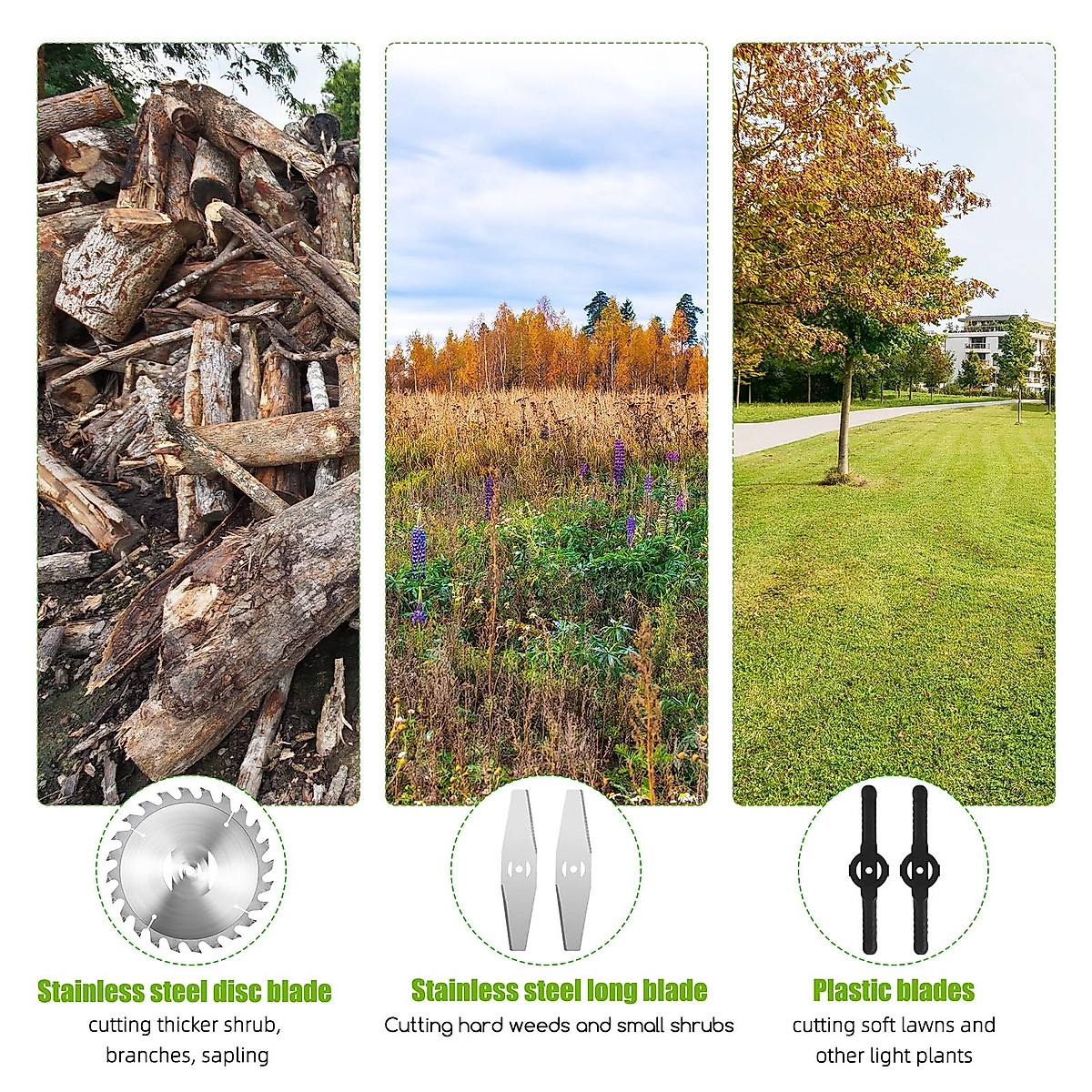 Foldable Brush Cutter Cordless Weed Wacker Electric Weed Eater Edgers with 2 Large Capacity Batteries &13 Blades, Professional Waterproof Weedeaters Battery Operated Grass Timmer for Lawn Garden Yard