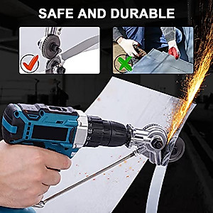 Electric Drill Plate Cutter, Metal Nibbler Drill Attachment, Double Headed Sheet Metal Cutter for Cutting Iron, White Sheet, Steel,Copper, Aluminum